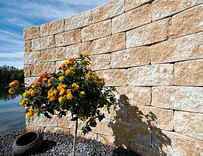 Vino Mur Mauer Endstein klein naturbeige