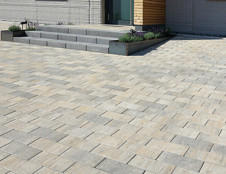 Recycling-Pflasterstein Rainplus muschelkalkmix 20x10x8